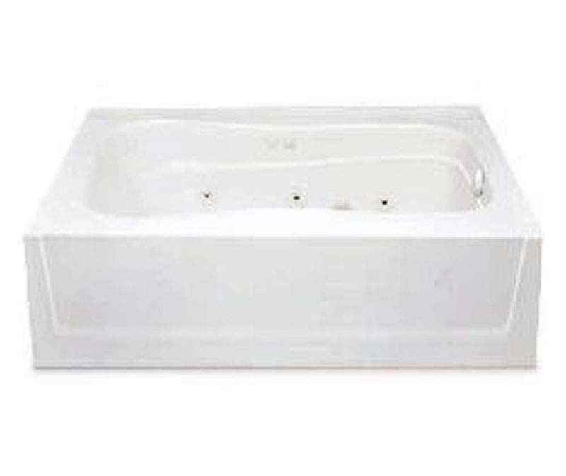 6042H 60 x 42 AcrylX Alcove Left-Hand Drain Bathtub in Sterling Silver ...