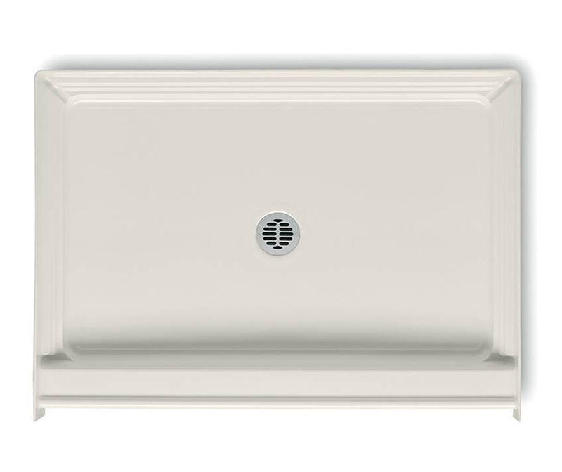 4834APANB 48 x 34 Acrylic Alcove Center Drain Shower Base in Biscuit ...