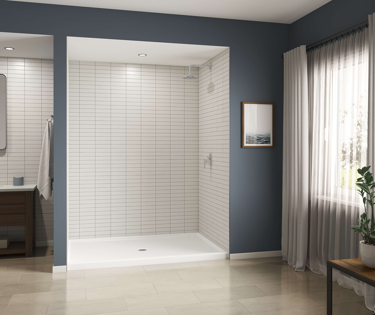 Icon SB7248 AcrylX Alcove Center Drain Shower Base in White | Shower ...