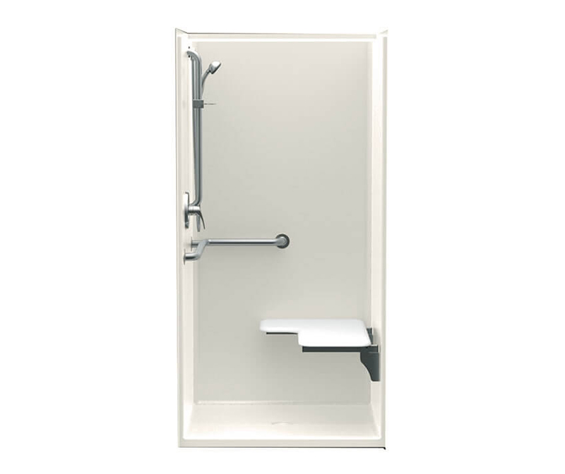 1363BFS 36 x 36 AcrylX Alcove Center Drain One-Piece Shower in Biscuit ...
