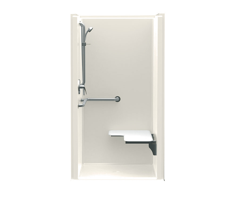 1363BFSD 36 x 36 AcrylX Alcove Center Drain One-Piece Shower in Biscuit ...