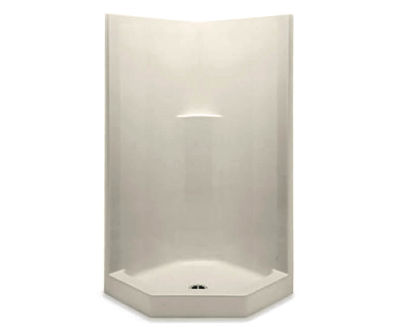 1382NAT 38 x 38 AcrylX Corner Center Drain One-Piece Shower in Bone ...