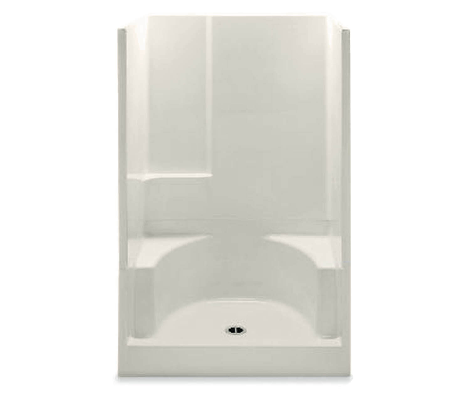 14832P 48 x 34 AcrylX Alcove Center Drain Two-Piece Shower in Biscuit ...