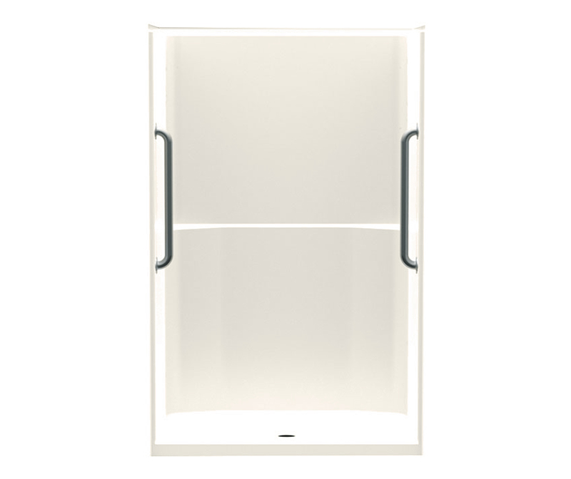1483TSCH 46 x 33 AcrylX Alcove Center Drain One-Piece Shower in Biscuit ...