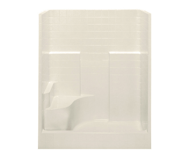 1603COS 60 x 35 AcrylX Alcove Center Drain One-Piece Shower in Bone ...