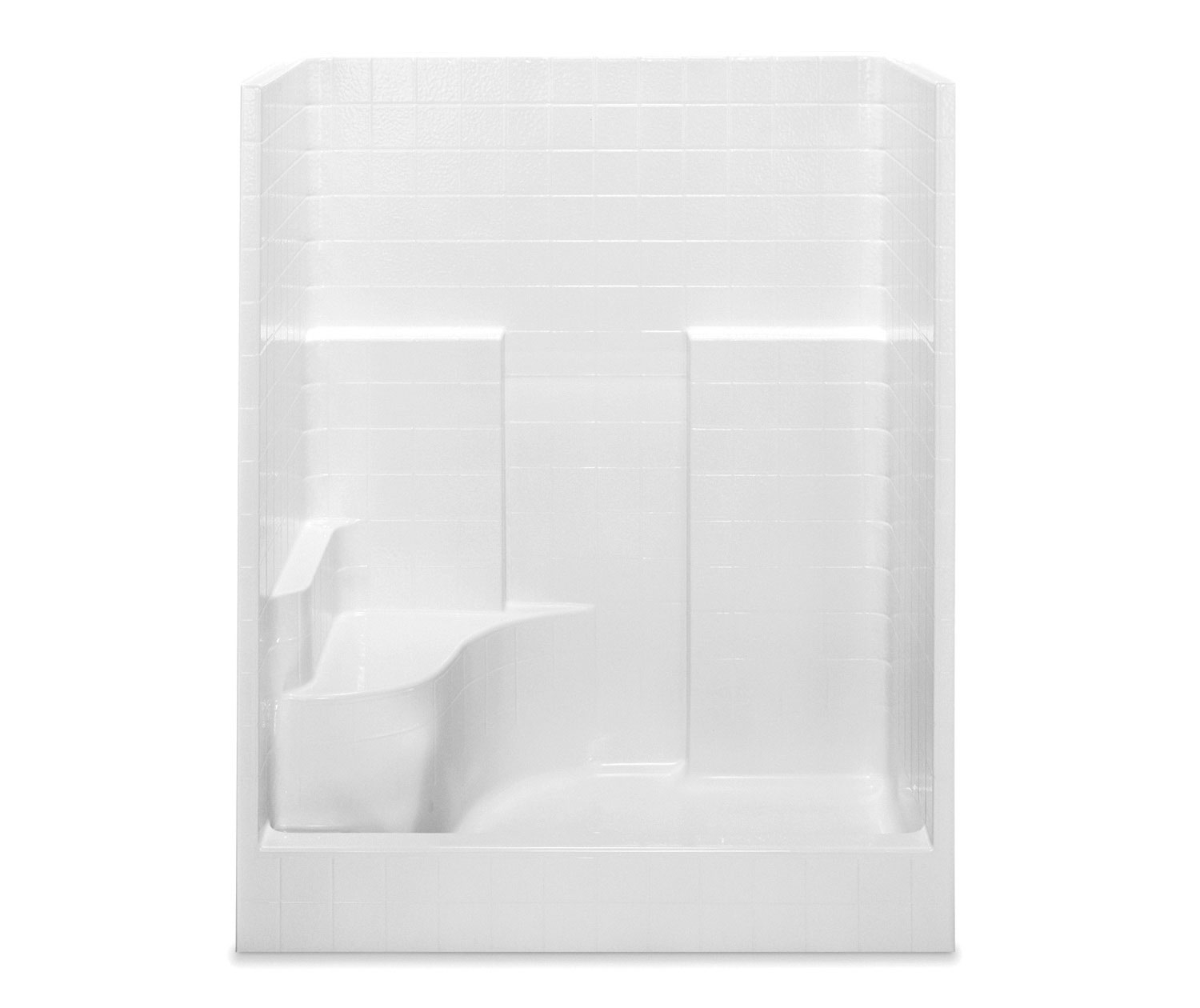1603CST 60 x 35 AcrylX Alcove Center Drain One-Piece Shower in White ...