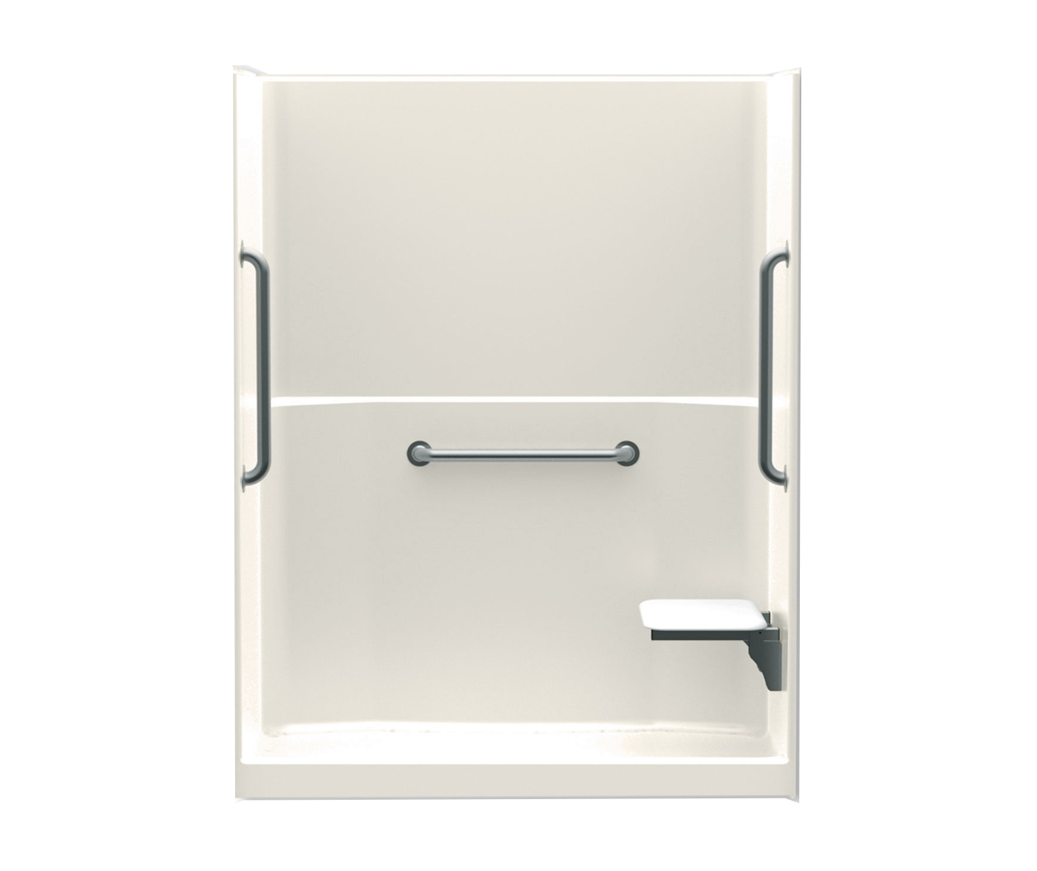 1603TSCB 60 x 33 AcrylX Alcove Center Drain One-Piece Shower in Biscuit ...