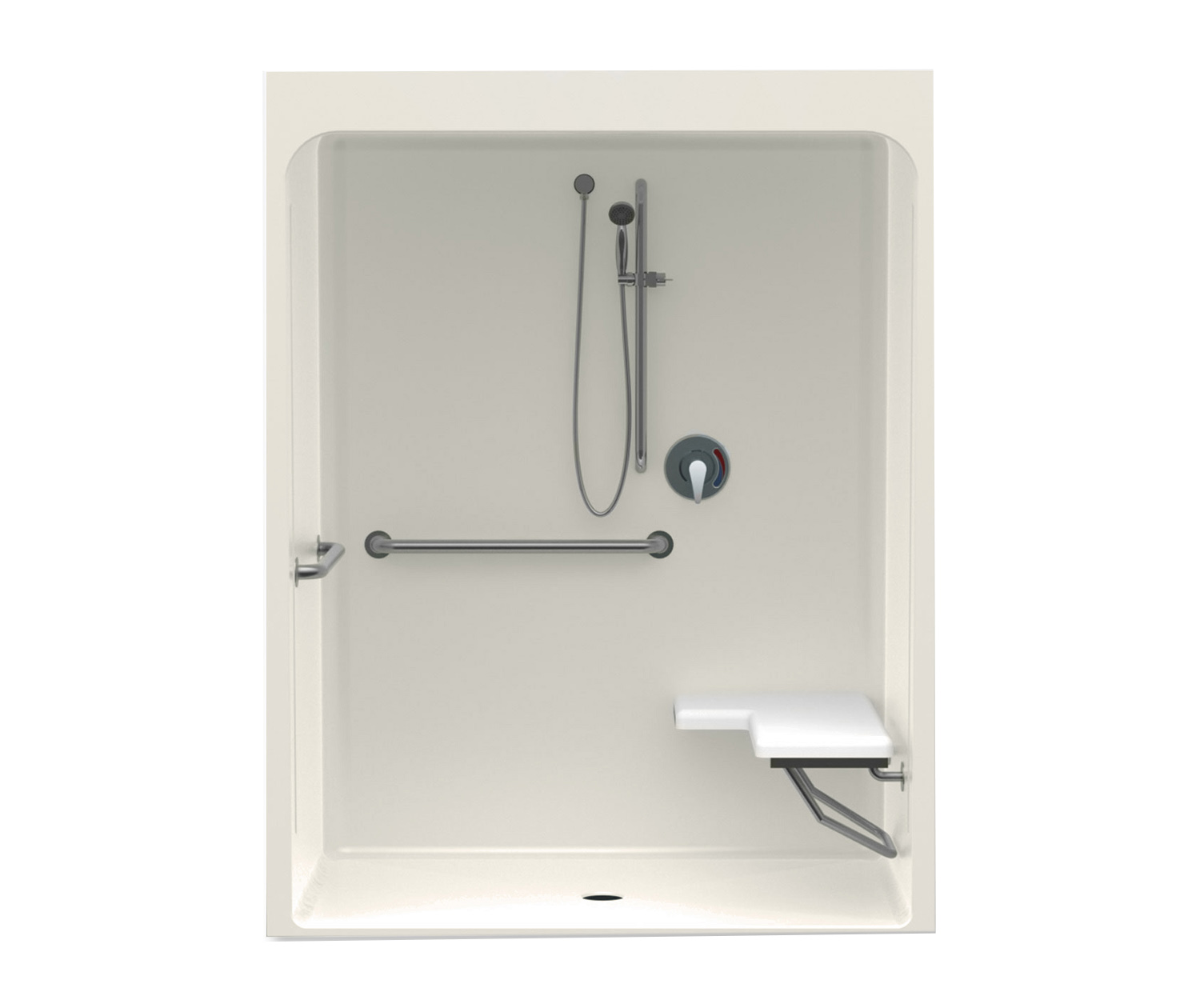 6036BFSC 60 x 36 Acrylic Alcove Center Drain One-Piece Shower in ...