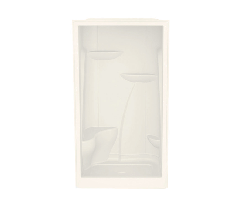 WM148 48 x 36 Acrylic Alcove Center Drain One-Piece Shower in Biscuit ...