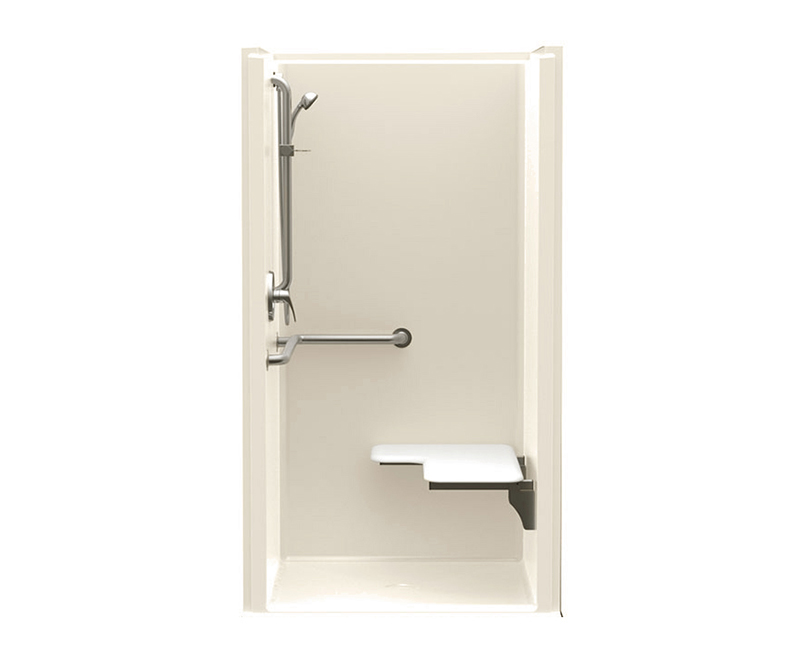 1363BFRF 36 x 36 AcrylX Alcove Center Drain One-Piece Shower in Almond ...