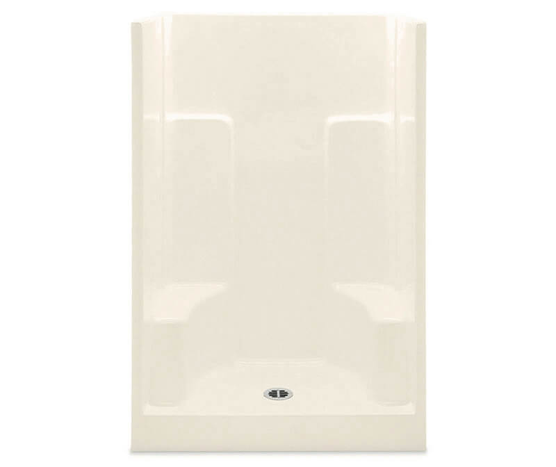 1483SGM AFR 48 x 35 AcrylX Alcove Center Drain One-Piece Shower in Bone ...