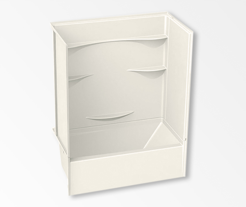 260304PS 60 x 30 AcrylX Alcove Left-Hand Drain Four-Piece Tub Shower in ...